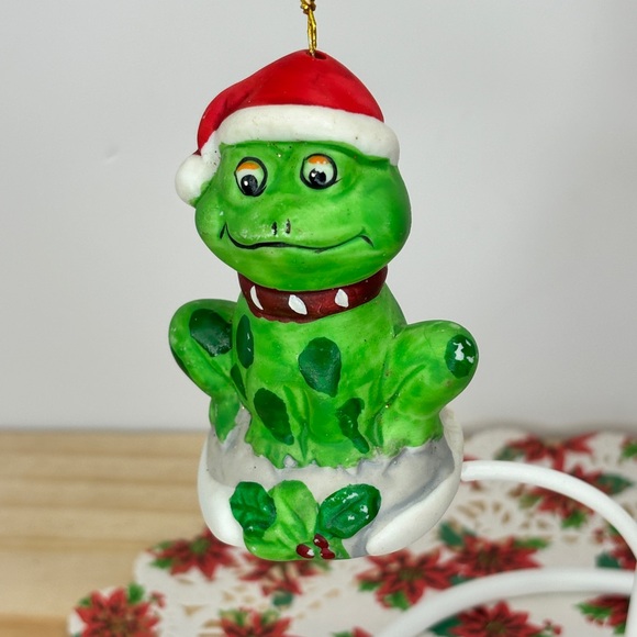 Holiday | Vintage 1987 Ceramic Frog Bell Christmas Ornament | Poshmark